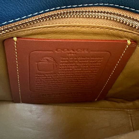 Coach | Bags | Authentic Coach Saddle Bag 23 In Blue With Python Strap ...